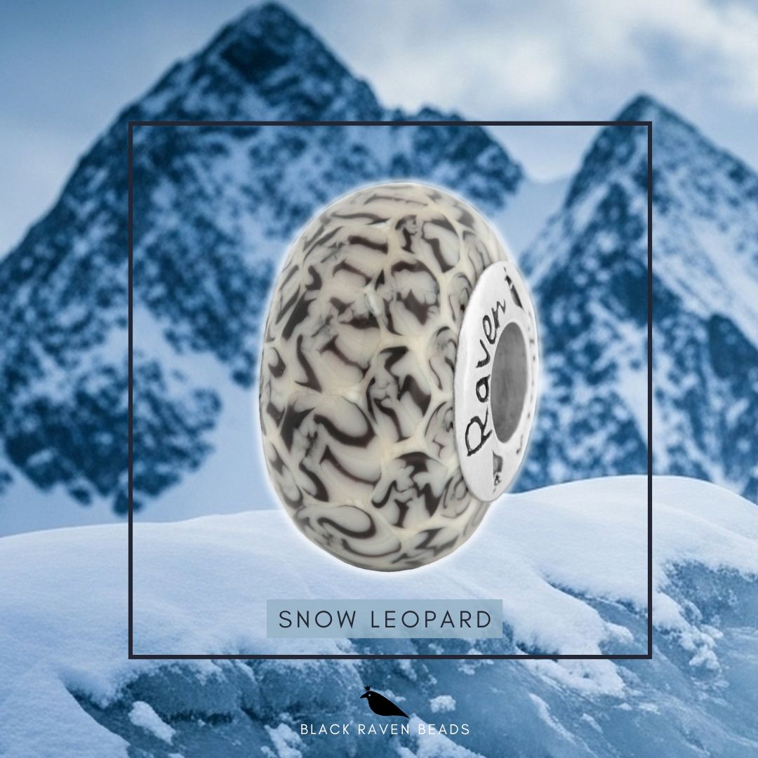 New Black Raven Beads Snow Leopard Glass | Magical Winter Collection ...