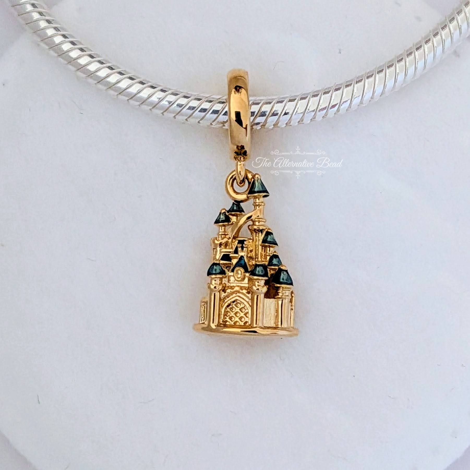Disney x Pandora Sleeping Beauty Castle Dangle 14k Gold Plating Charm ...